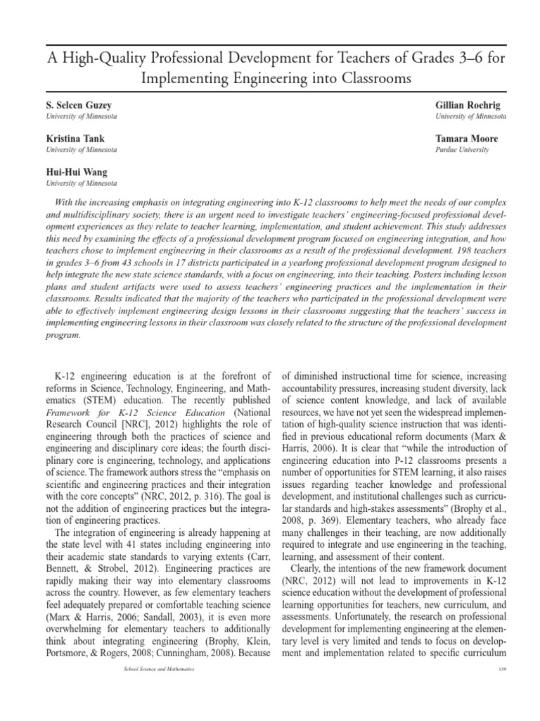 A High-Quality Professional Development For Teachers of Grades 3-6 For ...