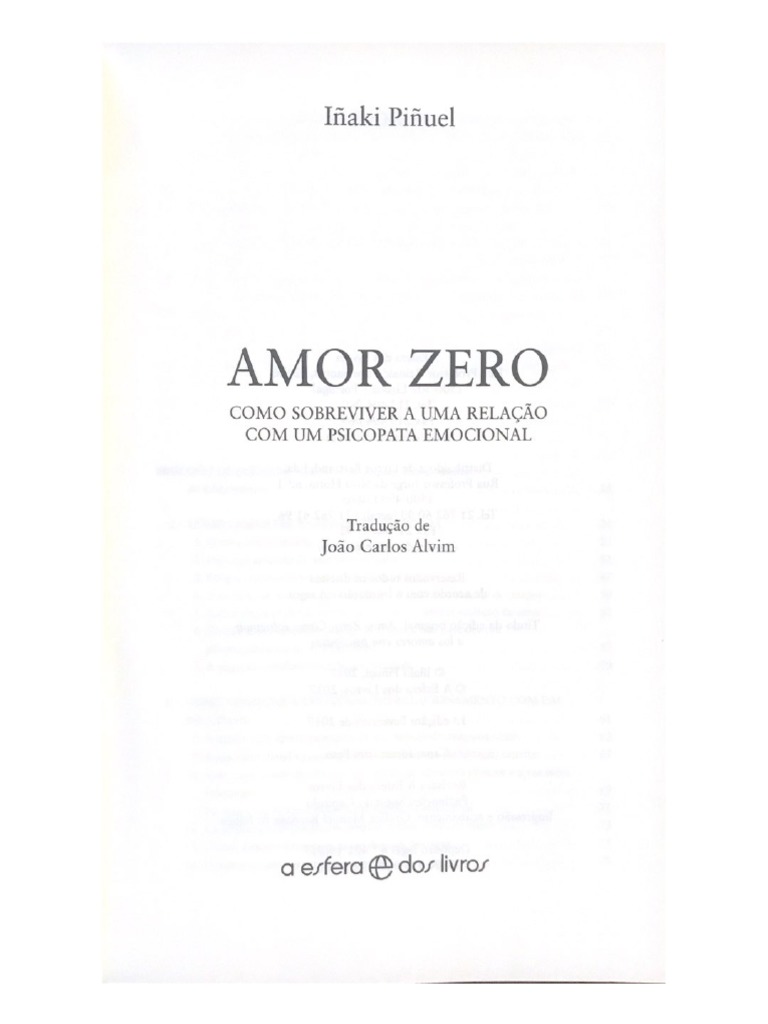 Livro Amor Zero de Inaki Pinuel | PDF