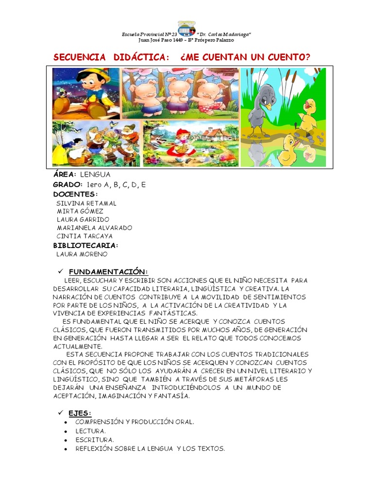 Secuencia Cuentos Tradicionales | PDF