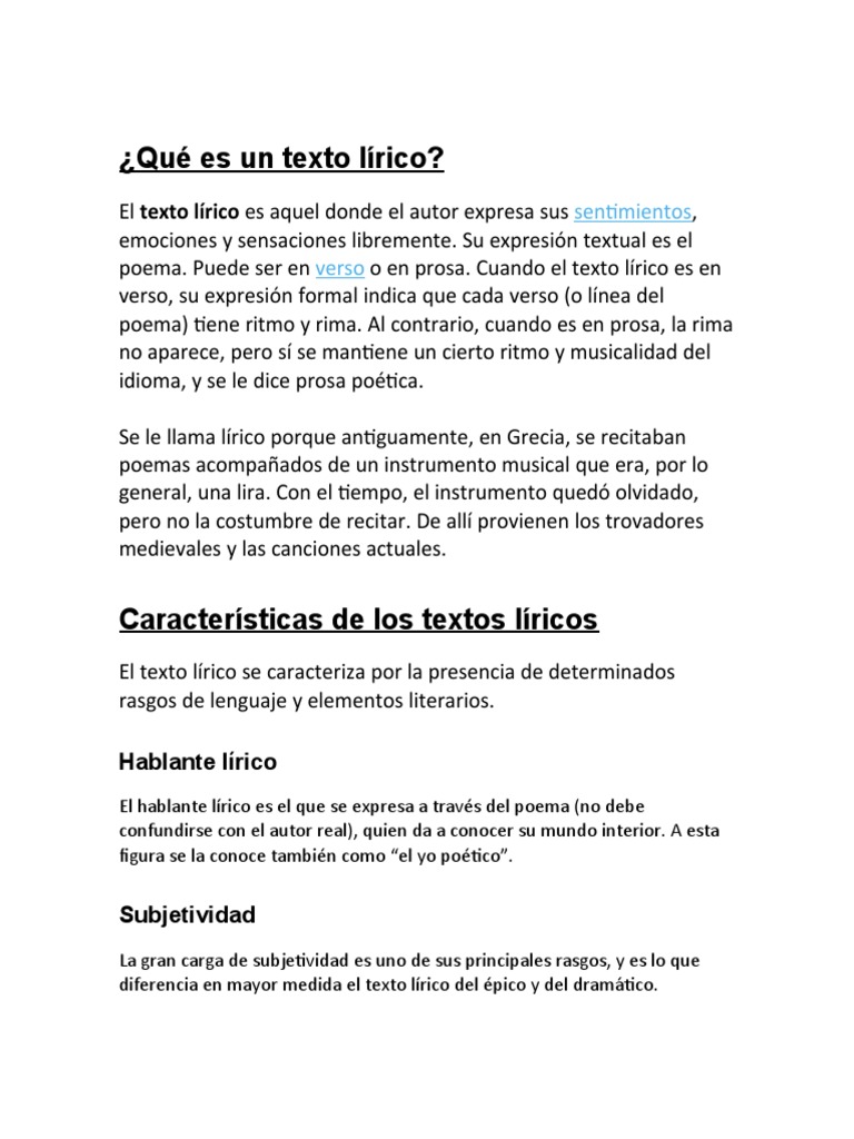 Qué Es Un Texto Lírico | PDF | Poesía | Rima