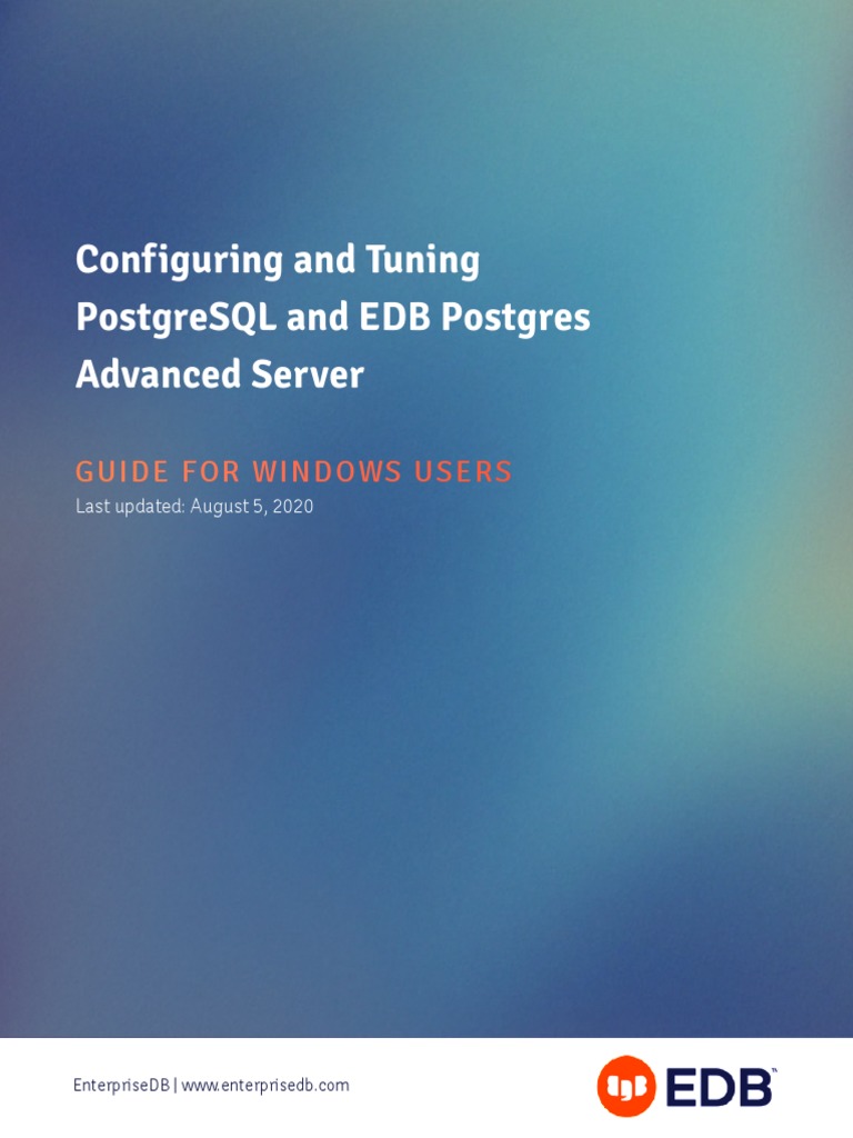Recommended Default Settings For A New PostgreSQL or EPAS Installation ...