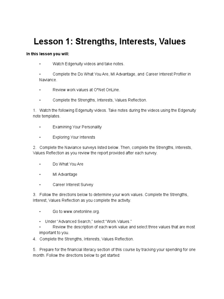 Lesson 1 Edgenuity Notes | PDF | Self Concept | Thought