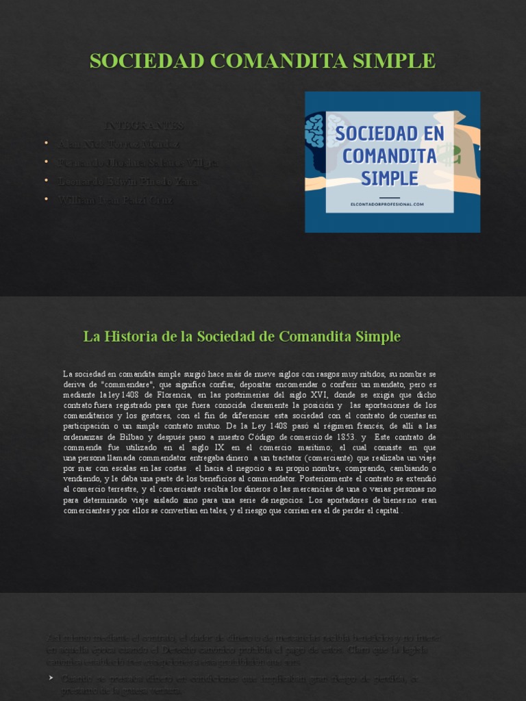 Sociedad Comandita Simple | PDF | Sociedad | Contabilidad