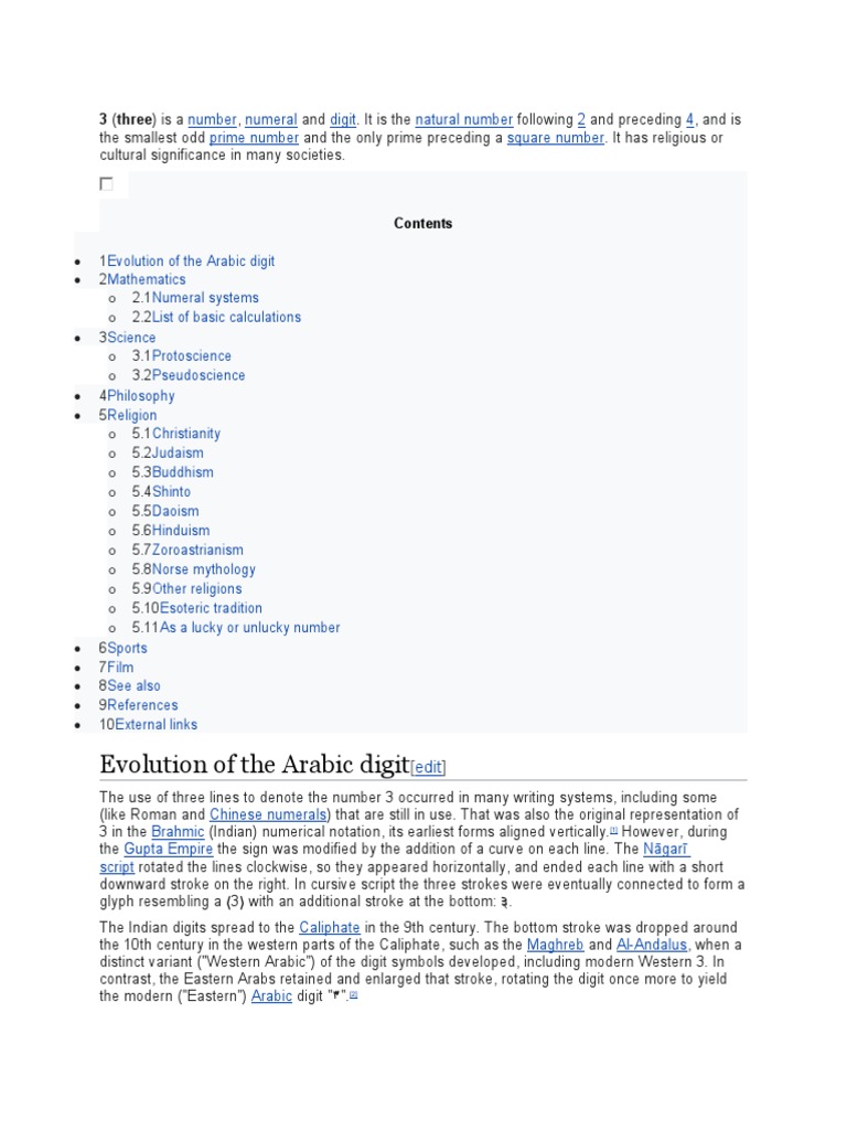 Evolution of The Arabic Digit: 3 (Three) Is A | PDF | Typefaces ...