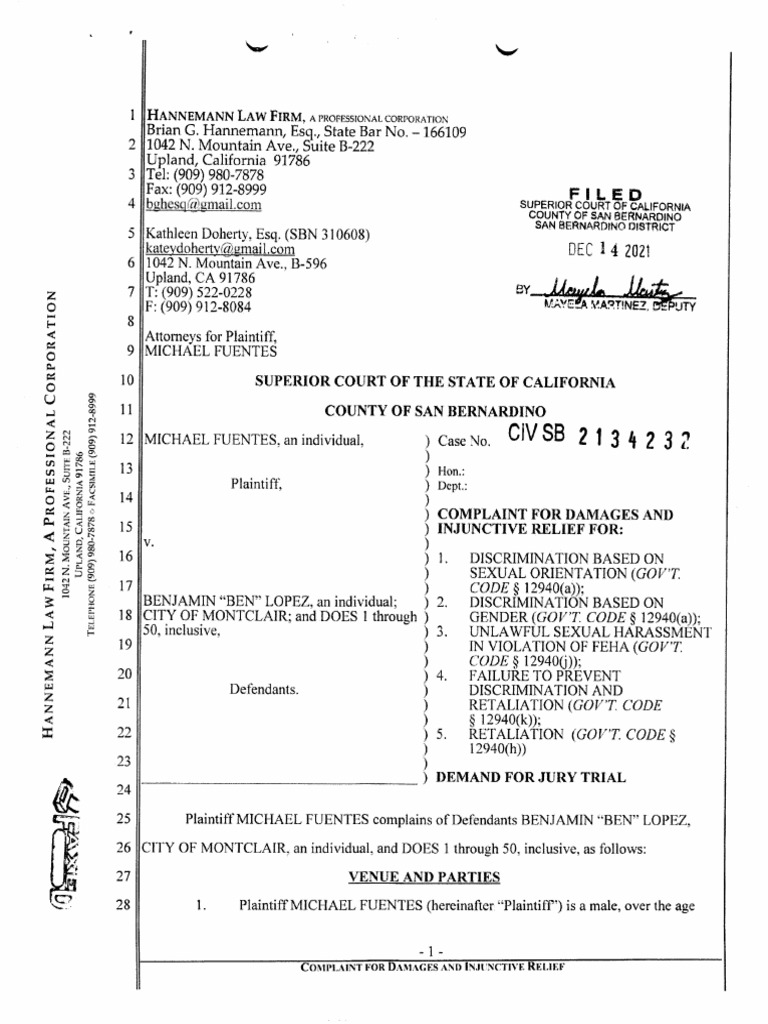 Michael Mikey Fuentes V Ben Lopez Lawsuit | PDF