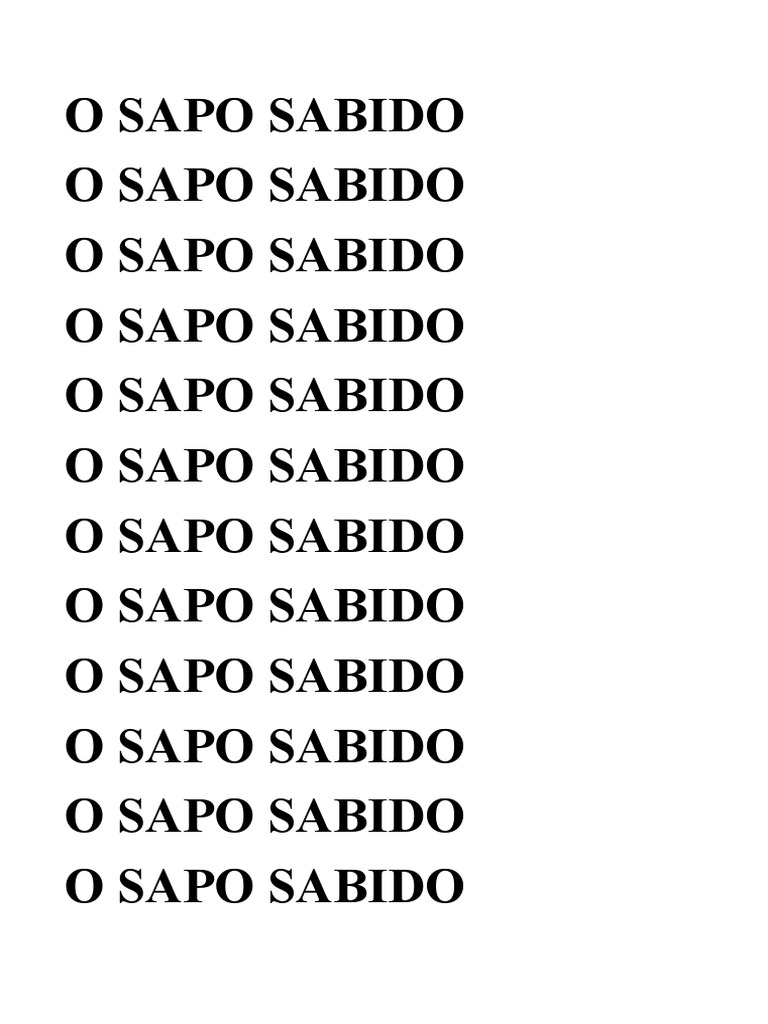 O Sapo Sabido | PDF
