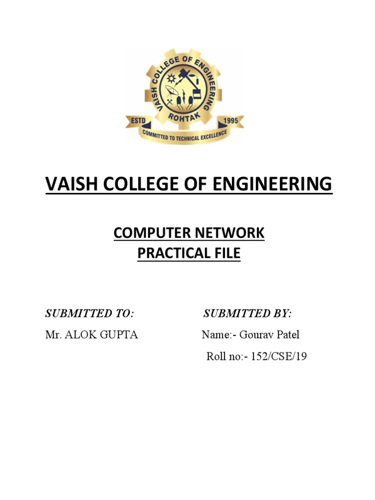 Vaish College of Engineering: Computer Network Practical File | PDF ...