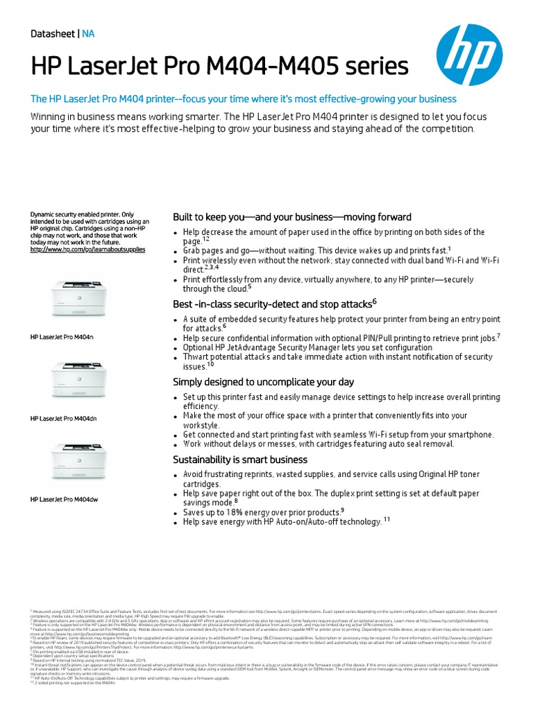 HP Laserjet Pro M404-M405 Series | PDF | Wi Fi | Transport Layer Security