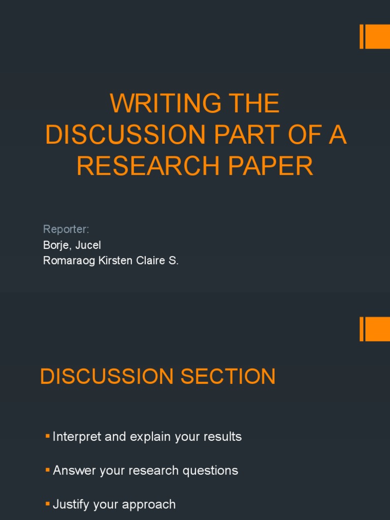 Writing The Discussion Part of A Research Paper | PDF | Science | Cognition