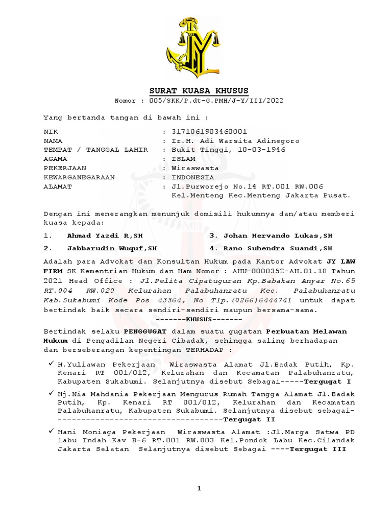 Gugatan PMH Ir.H.Adiwarsita FINAL PRINT | PDF