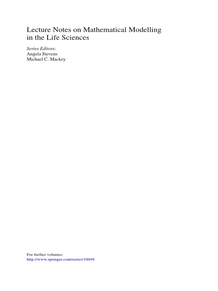 Lecture Notes On Mathematical Modelling In The Life Sciences Pdf Virus Hiv Aids