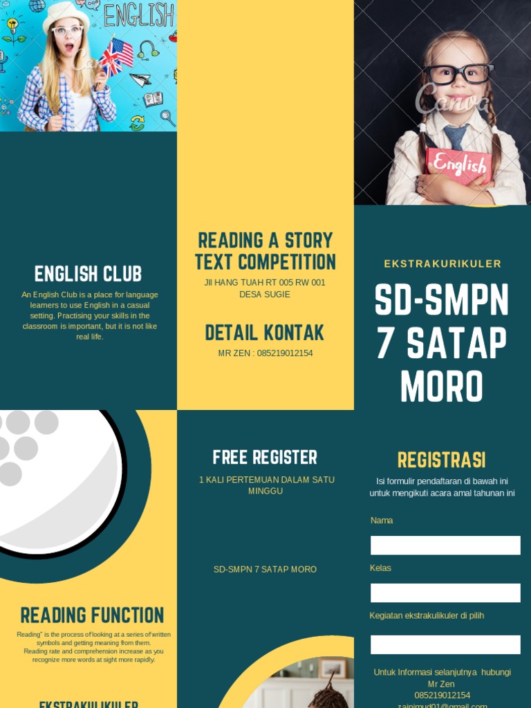 Brosur Pendaftaran English Club | PDF | Linguistics | Communication