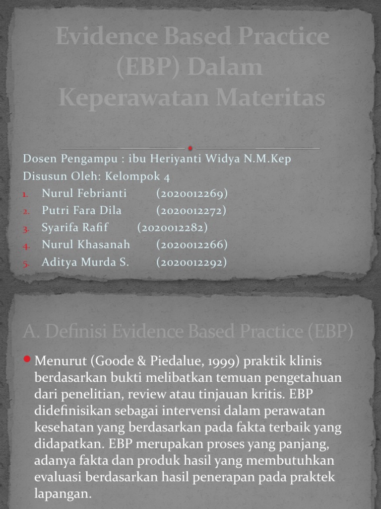 Evidence Based Practice (EBP) Dalam Keperawatan KEL 4 | PDF