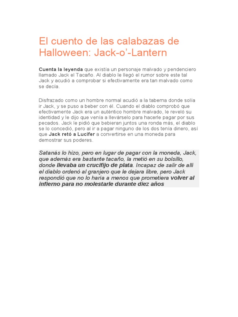 El Cuento de Las Calabazas de Halloween | PDF