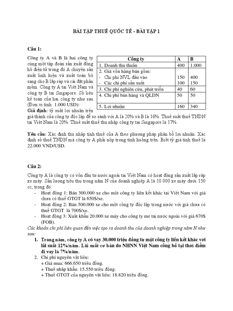 BT Thue Quoc Te 2020 | PDF