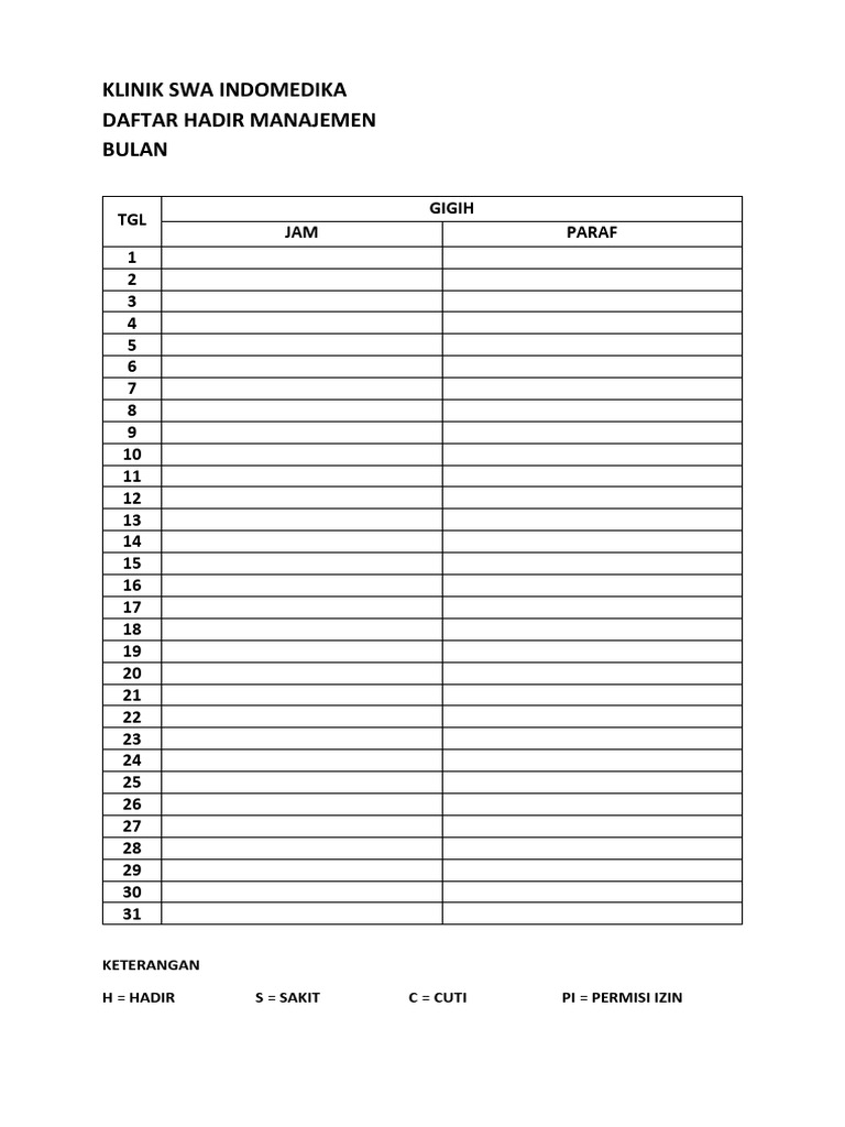 Absen Manual Perorangan | PDF