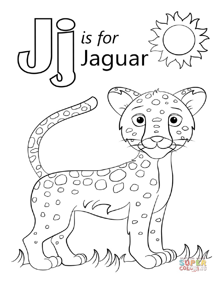Letter J Is For Jaguar Coloring Page - Free Printable Coloring Pages | PDF
