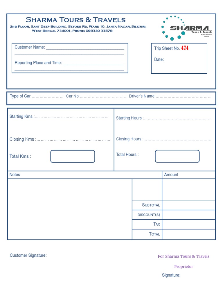 Sample Taxi Receipt | PDF