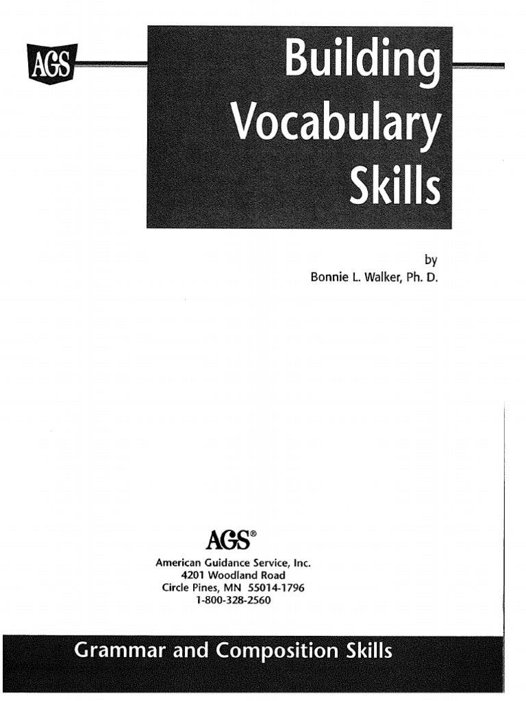 GRAMMAR COMPOSITION SKILLS WORKTEXT SERIES BUILDING VOCABULARY SKILLS ...