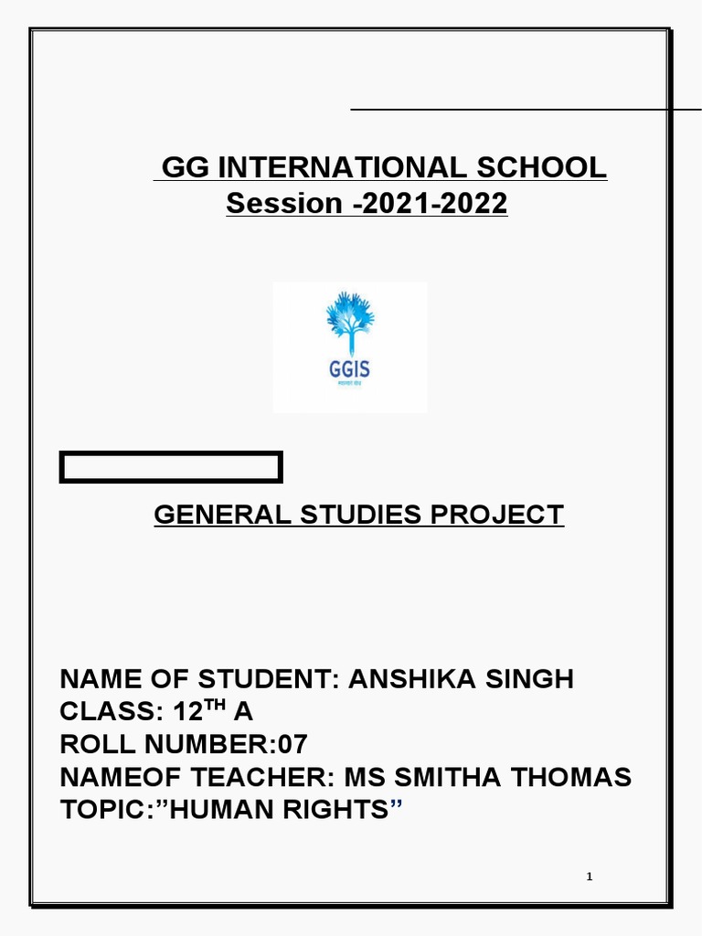 Gs Project ANSHIKA SINGH | PDF | Rights | Gender Studies