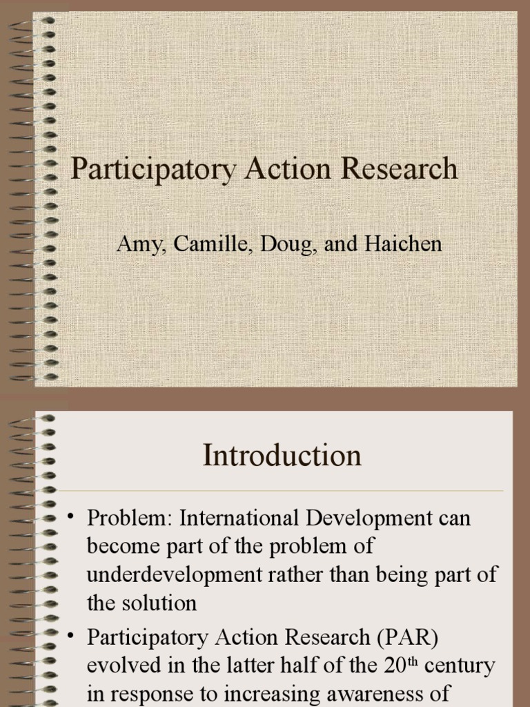 Participatory Action Research: Amy, Camille, Doug, and Haichen | PDF ...