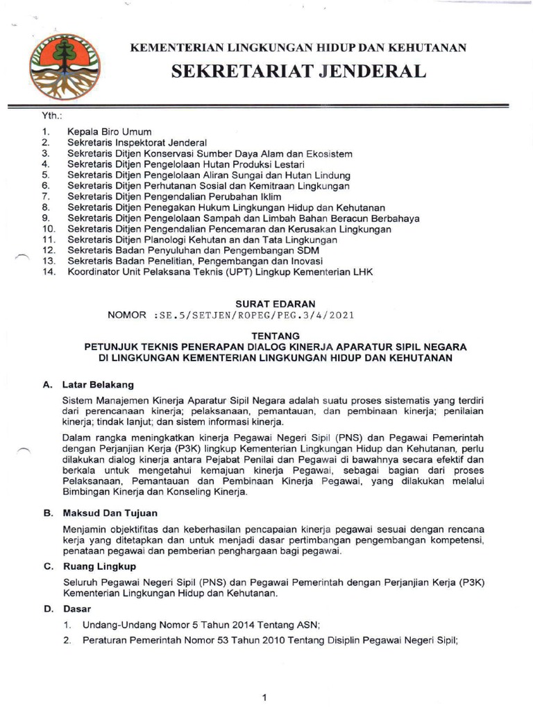 SE No 5 Dialog Kinerja | PDF