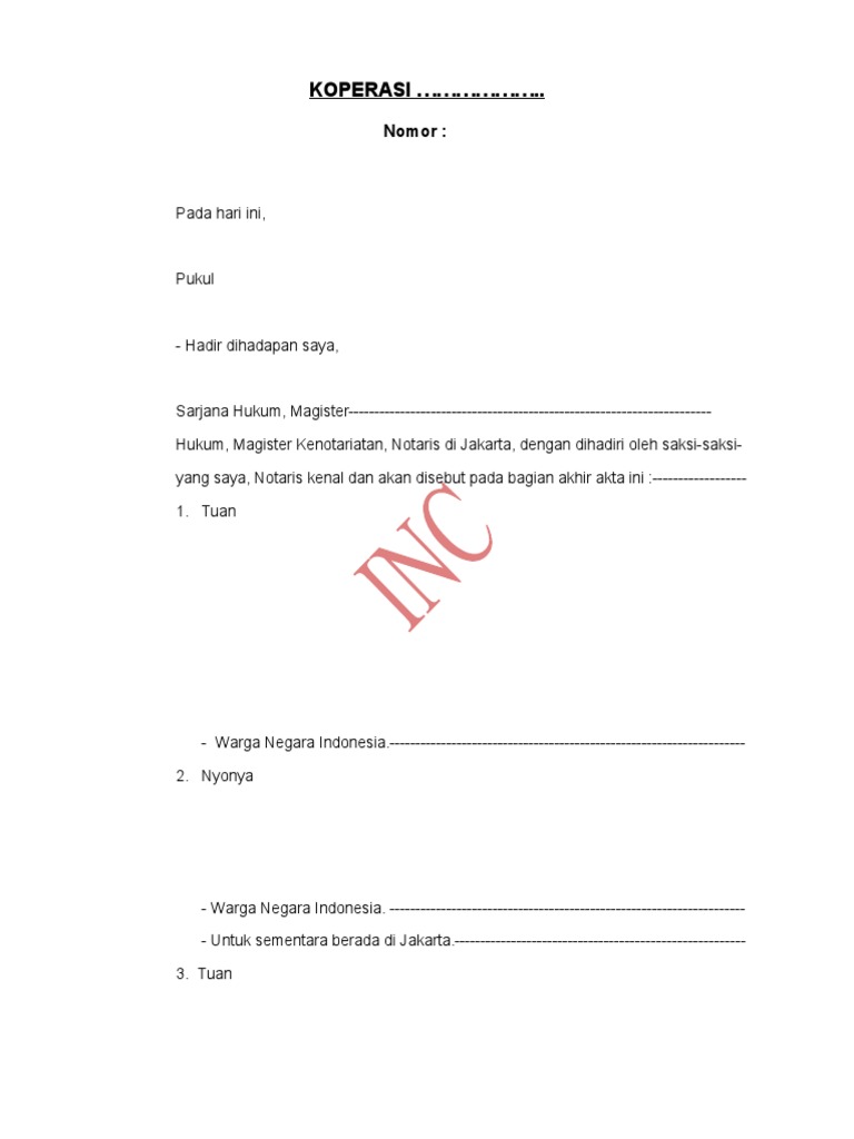 Contoh Draft Koperasi | PDF