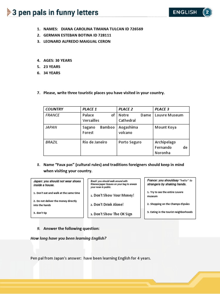 FASE 1 A 1pen - Pal - Application - Form | PDF
