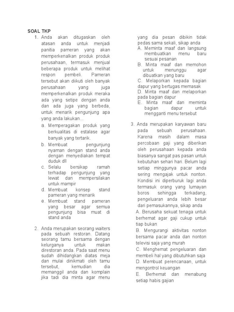 Soal TKP | PDF