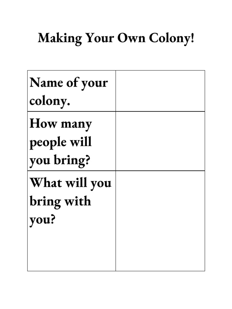 Making Your Own Colony | PDF | History | Young Adult