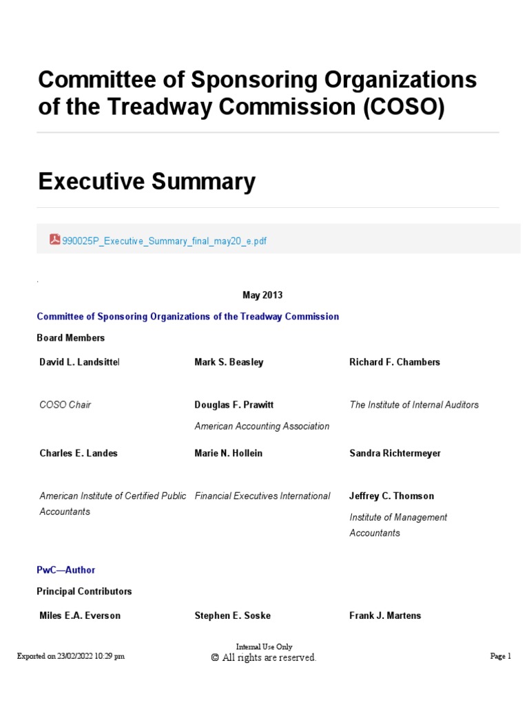 Committee of Sponsor... 23-02-2022 10.29 PM | PDF | Internal Control ...