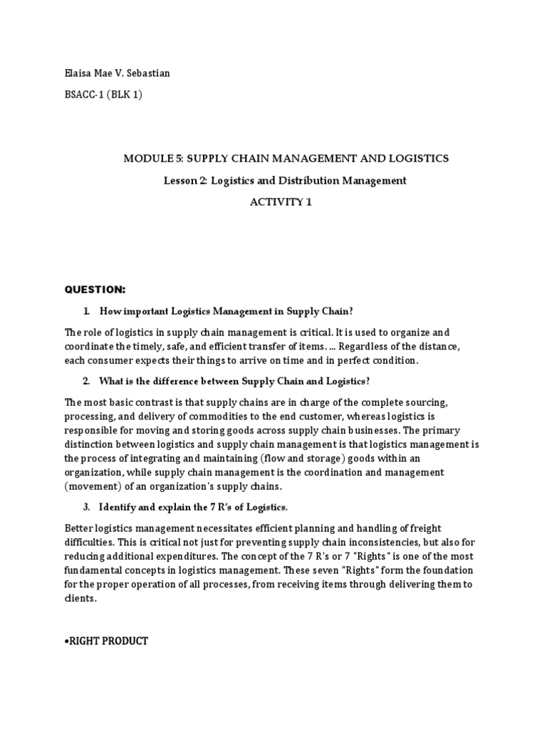 Logistics and Supply Chain Management: Understanding the Critical Role ...