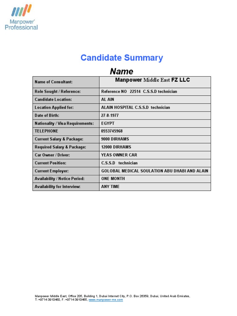 CV Cover Sheet | PDF | Career & Growth | Business