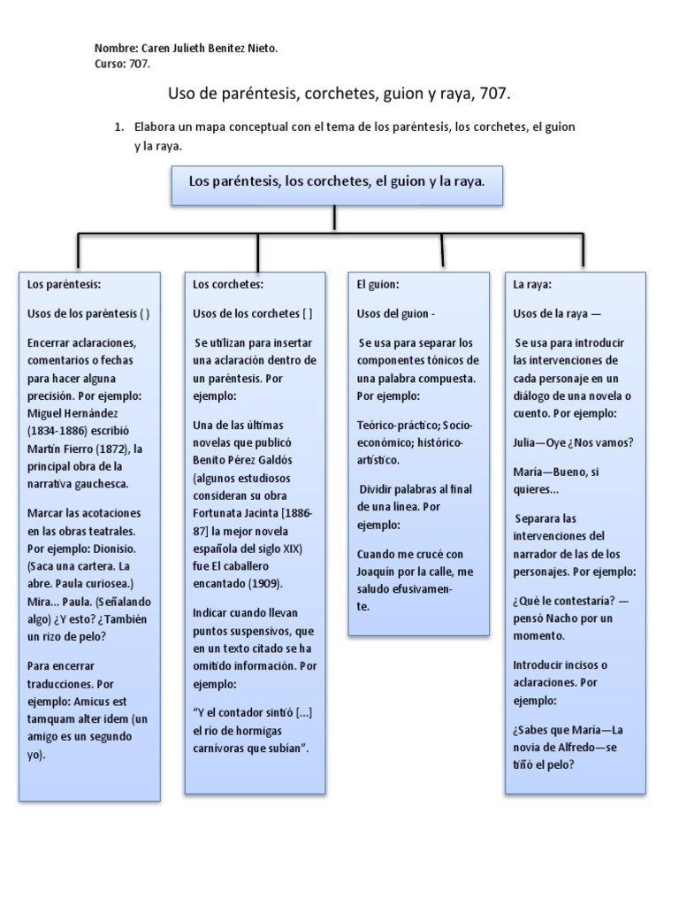 Uso de Paréntesis, Corchetes, Guion y La Raya, 707. | PDF | Soporte ...