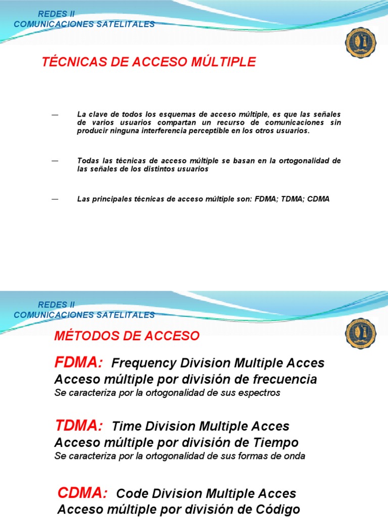 Técnicas de acceso múltiple en comunicaciones satelitales | PDF ...