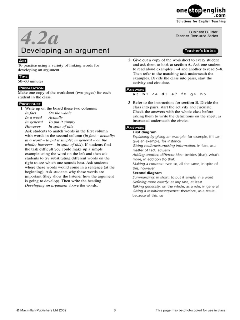 Developing An Argument T Notes | PDF
