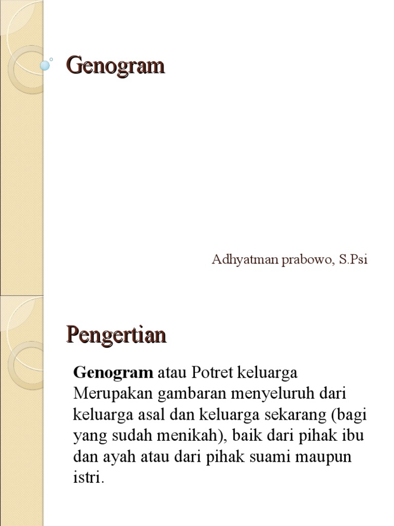 Pengertian dan Fungsi Genogram Keluarga | PDF | Kesehatan Holistik