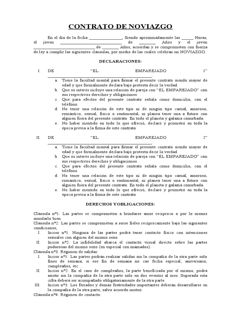 Contrato de Noviazgo | PDF | Violencia | Amor