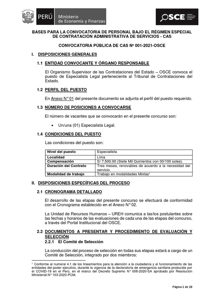 Bases Del Concurso de CAS #001-2021-OSCE | PDF | Gestión de recursos ... Bases Del Concurso de CAS #001-2021-OSCE | PDF | Gestión de recursos ...
