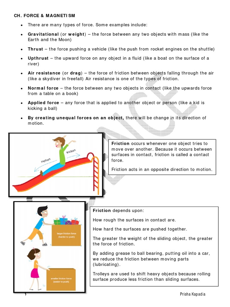 g5. Force & Magnetism. Past Papers & Notes | PDF