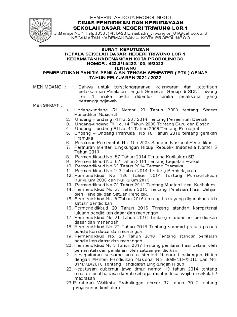 SK PTS Genap 2021-2022 | PDF