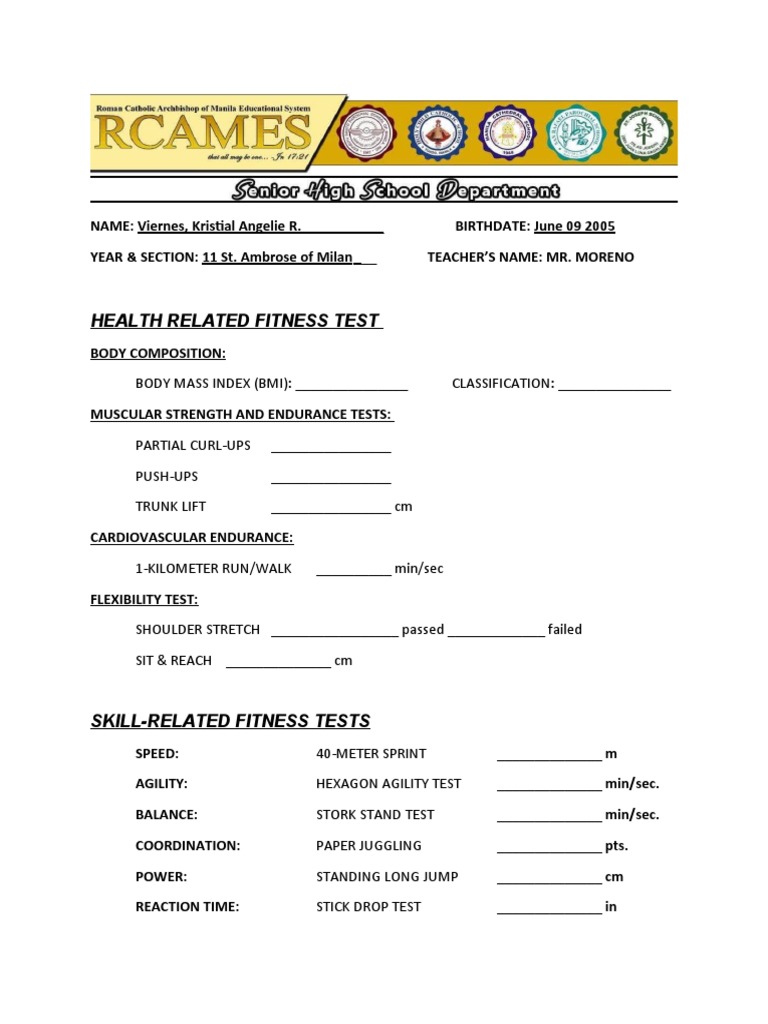 Health Related Fitness Test | PDF