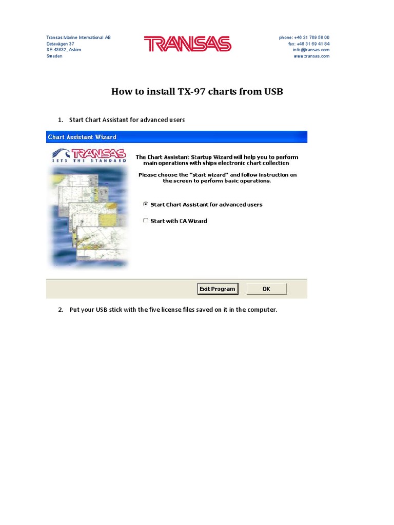 How To Install TX-97 TRANSAS CHARTS From USB | PDF | Computer File ...