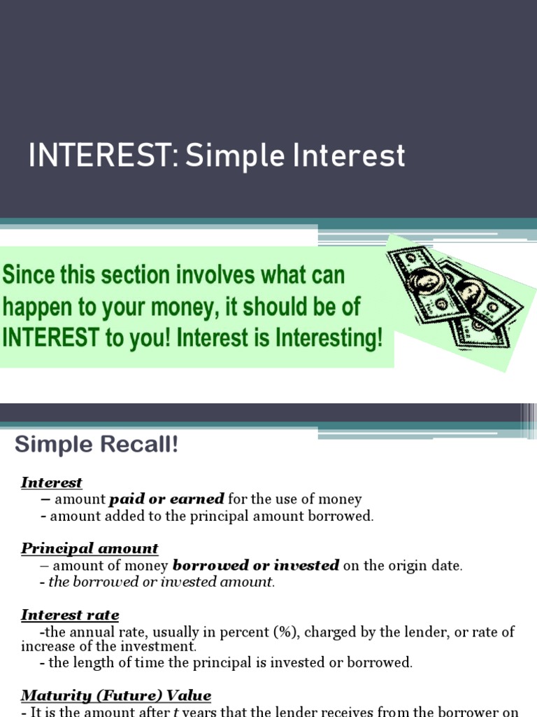 Lesson 7 Simple Interest PDF | PDF