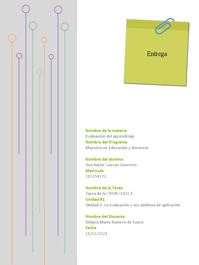 Evaluación en Open Class 1 | PDF