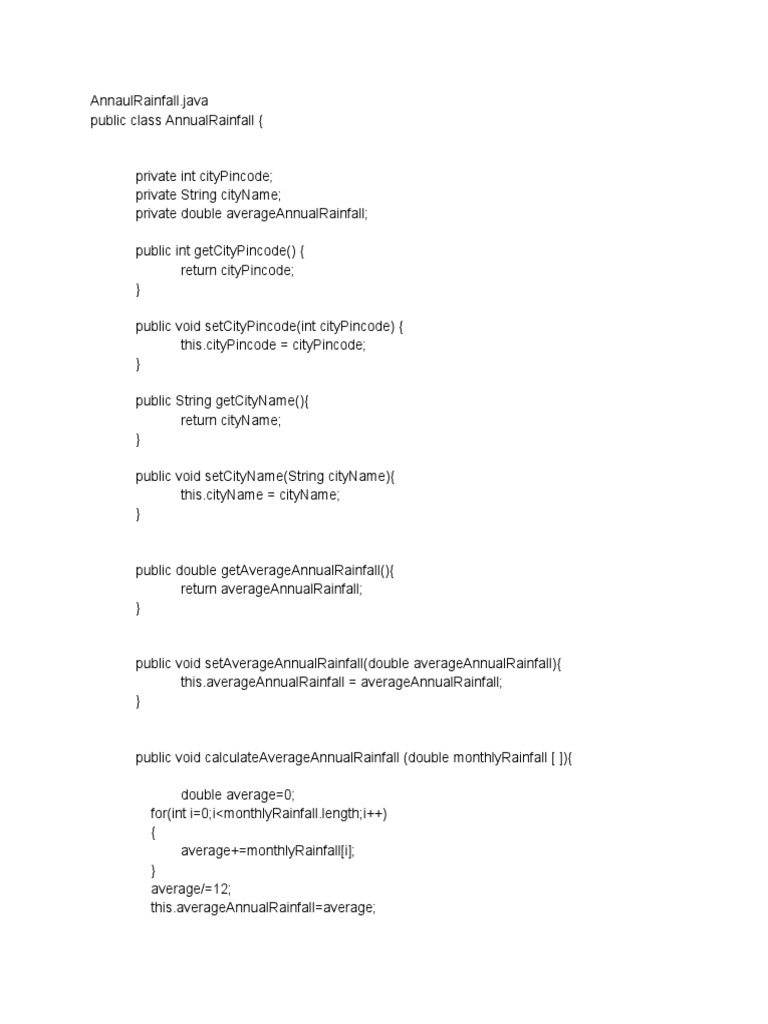 Java Rainfall Data Management | PDF | Boolean Data Type | Software Engineering