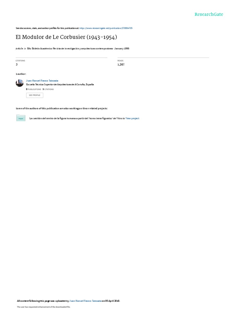 El Modulor de Le Corbusier 1943-1954 | PDF | Geometría | Triángulo