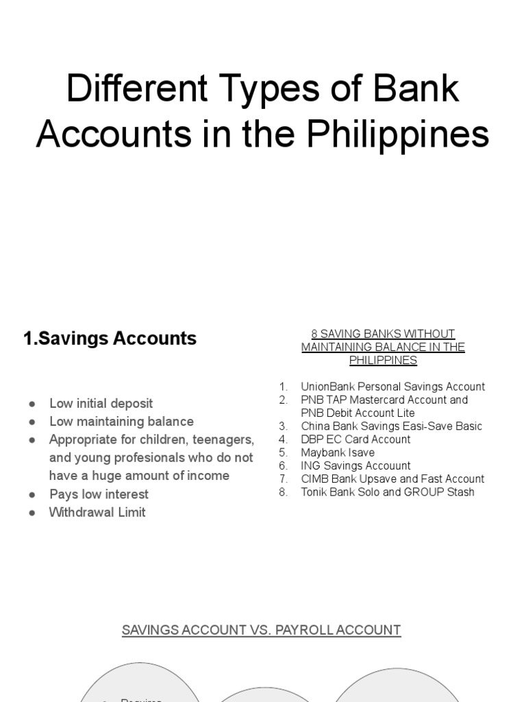 Types of Bank Accounts in the Philippines | PDF | Transaction Account ...