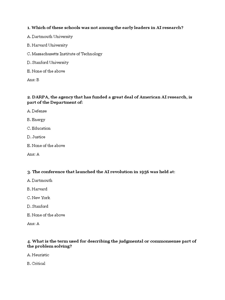 Eti Chapter 1 MCQ | PDF | Artificial Intelligence | Intelligence (AI) & Semantics
