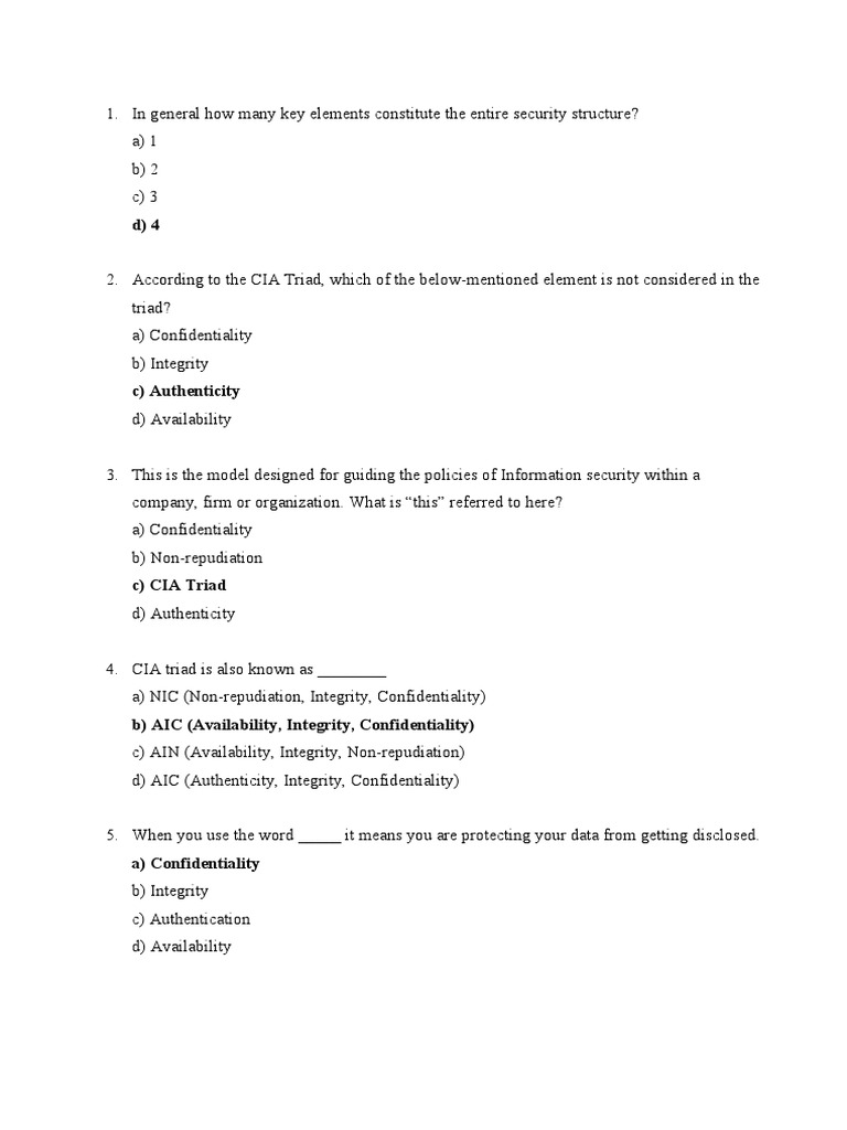 Ics MCQ Unit I II III IV | PDF | Cryptography | Key (Cryptography)